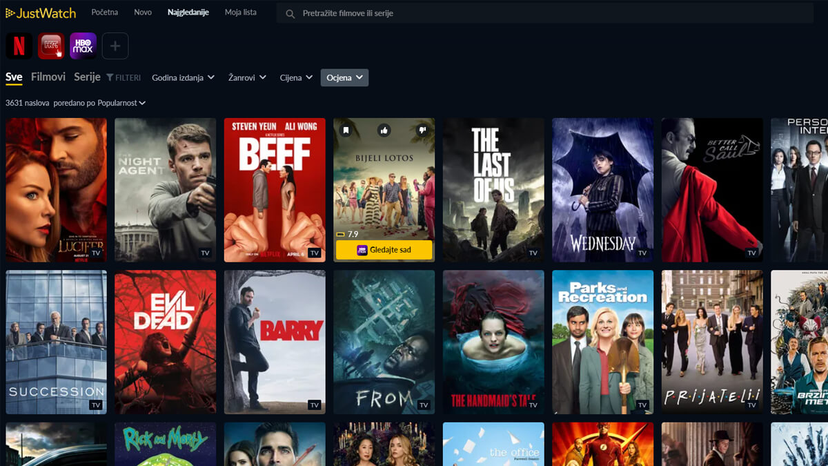 JustWatch - Pronađite filmove i serije na stream servisima